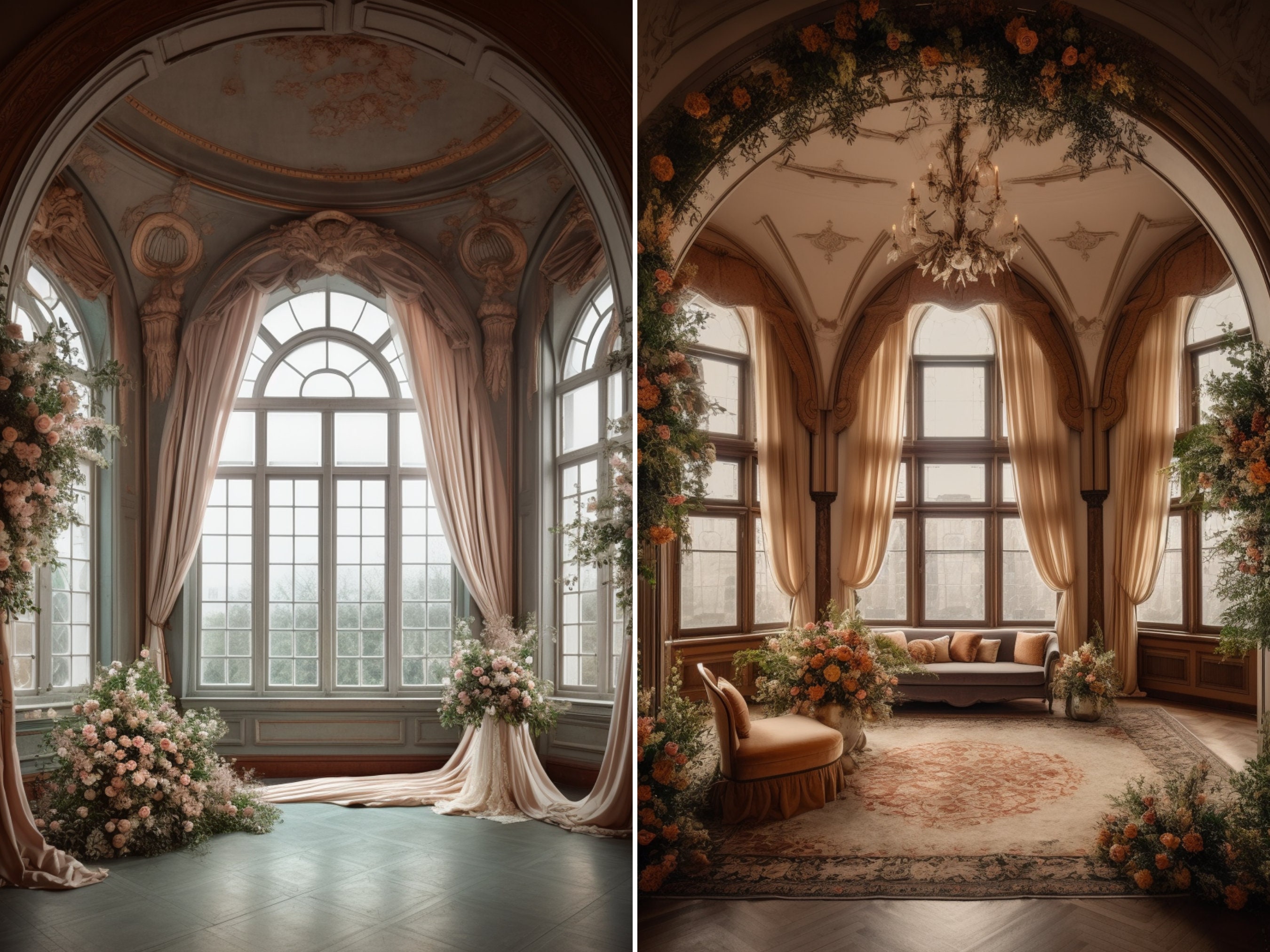 Vintage Castle Digital Backdrop Fairy Tale Wedding Photo Background ...