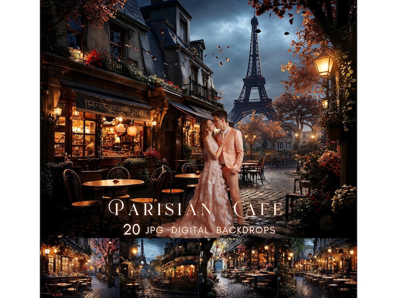 Parisian Cafe Digital Backdrop – Paris Street Photography Background ...