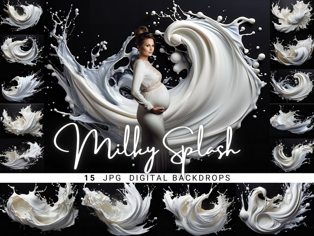 Milk Splash Digital Backdrops, Maternity Digital Backdrop Overlays ...