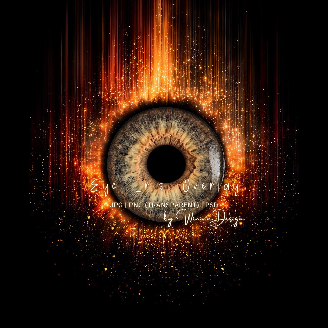 Eye Iris Overlay Background – Red Flame Glittering Eye Insert Photoshop ...