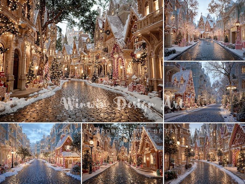 Christmas Digital Backdrop – Gingerbread and Candy Cane World ...