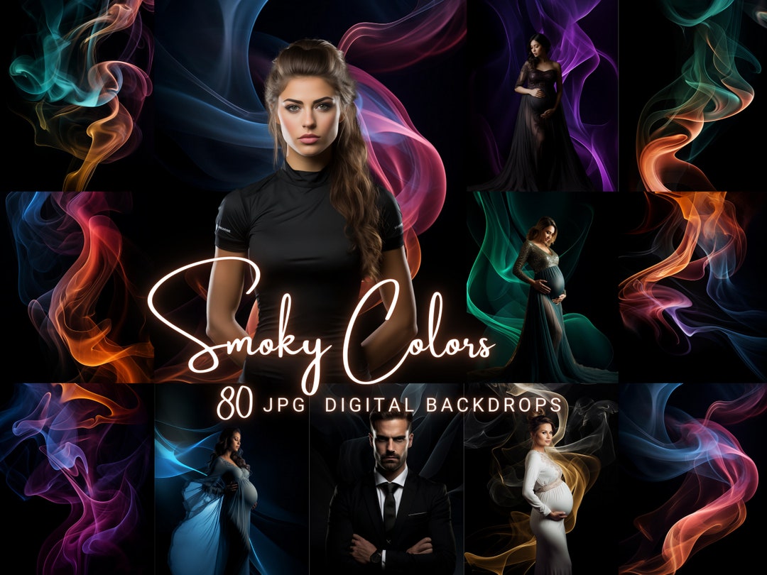 Smoky Colors Photography Backdrop Smoke Digital Background Photoshop ...