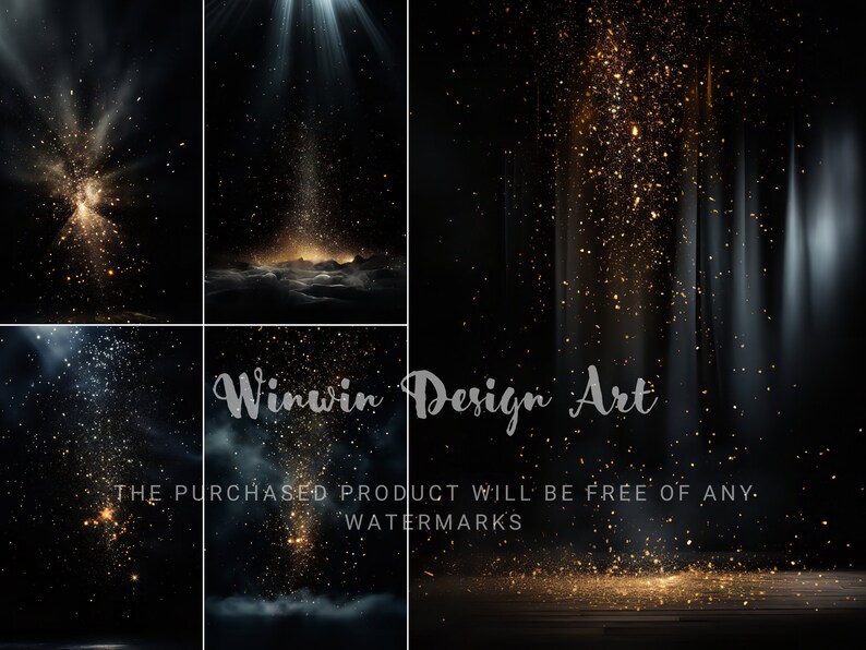 Midnight Stardust Photography Backdrop Glittering Digital Background ...