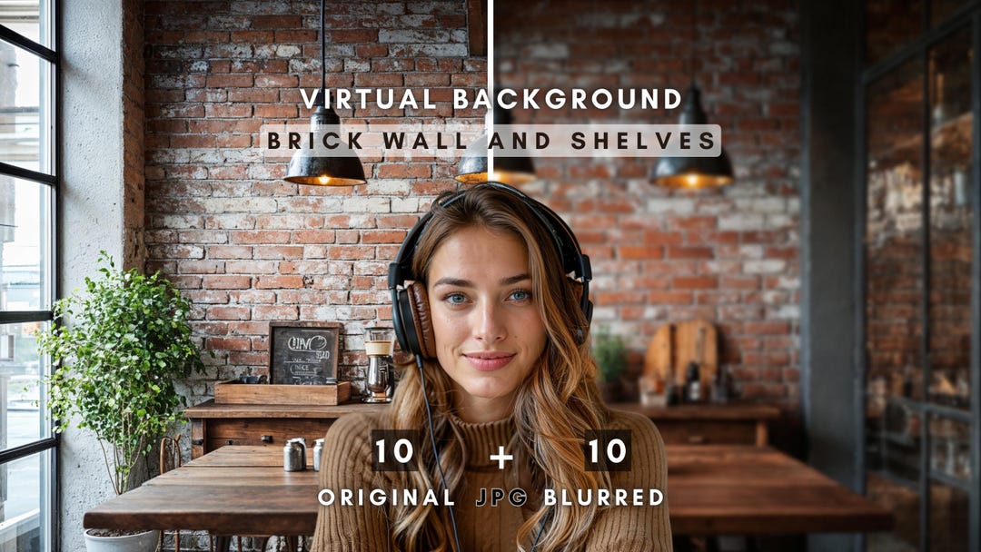 Brick Wall Zoom Background for Virtual Meetings, Industrial Style Home ...