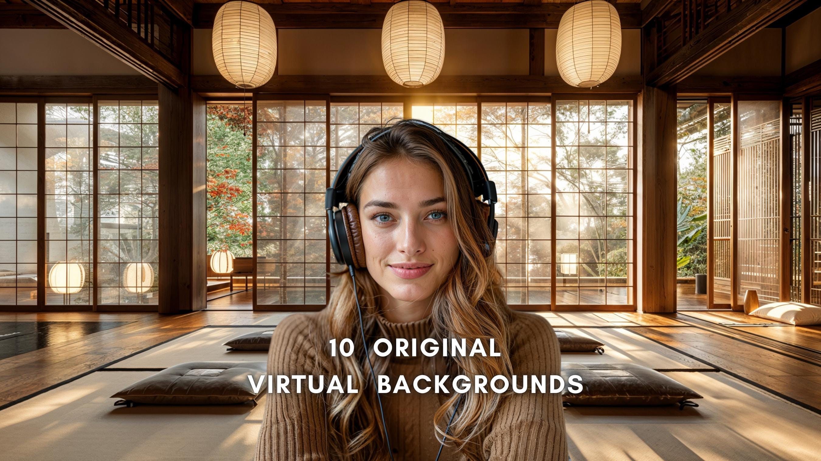 Japanese Shoji Panel Zoom Background for Virtual Meetings, Japan Style ...