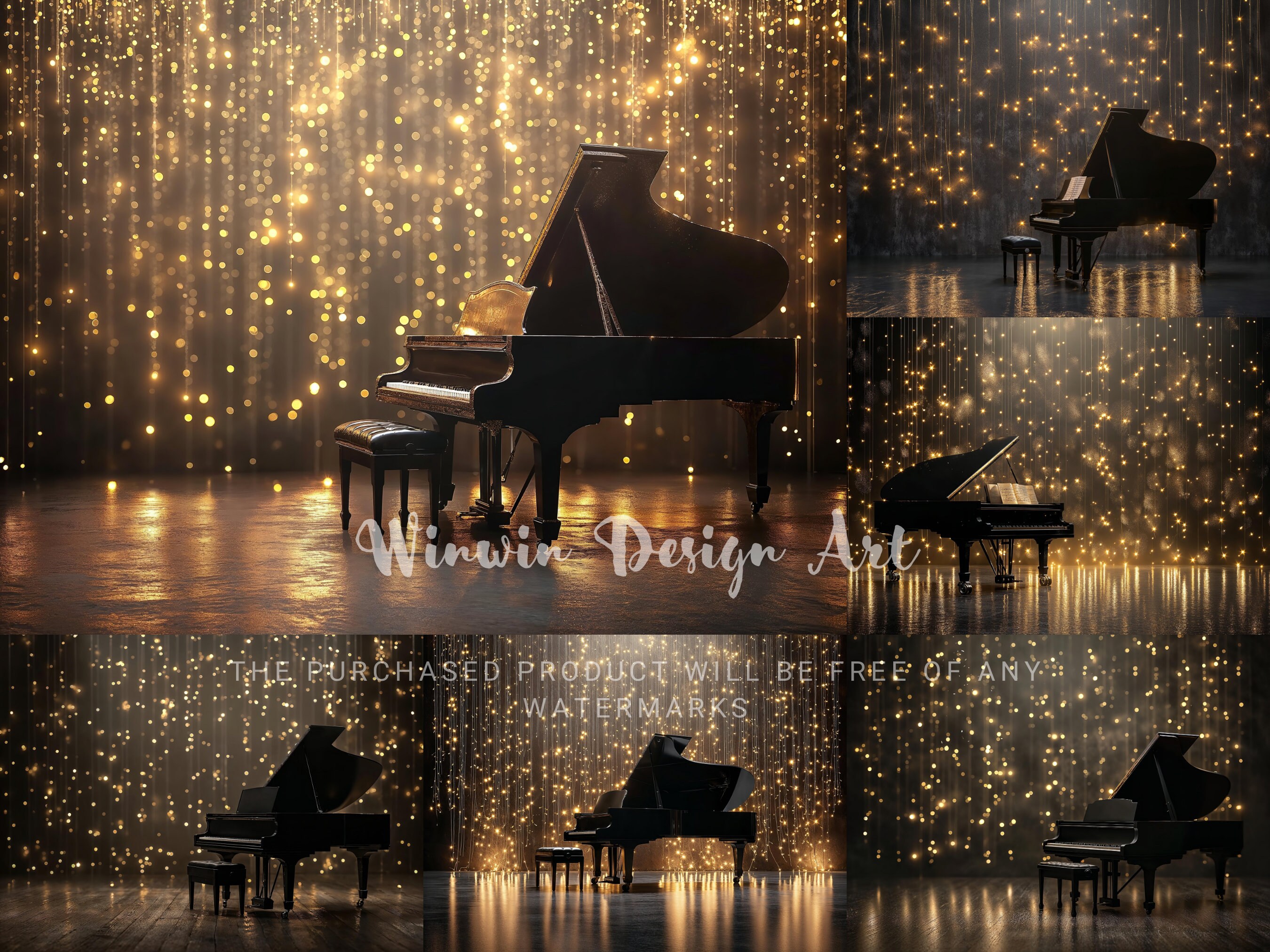 Stage Piano Digital Photography Backdrop Piano Backdrop Musician ...