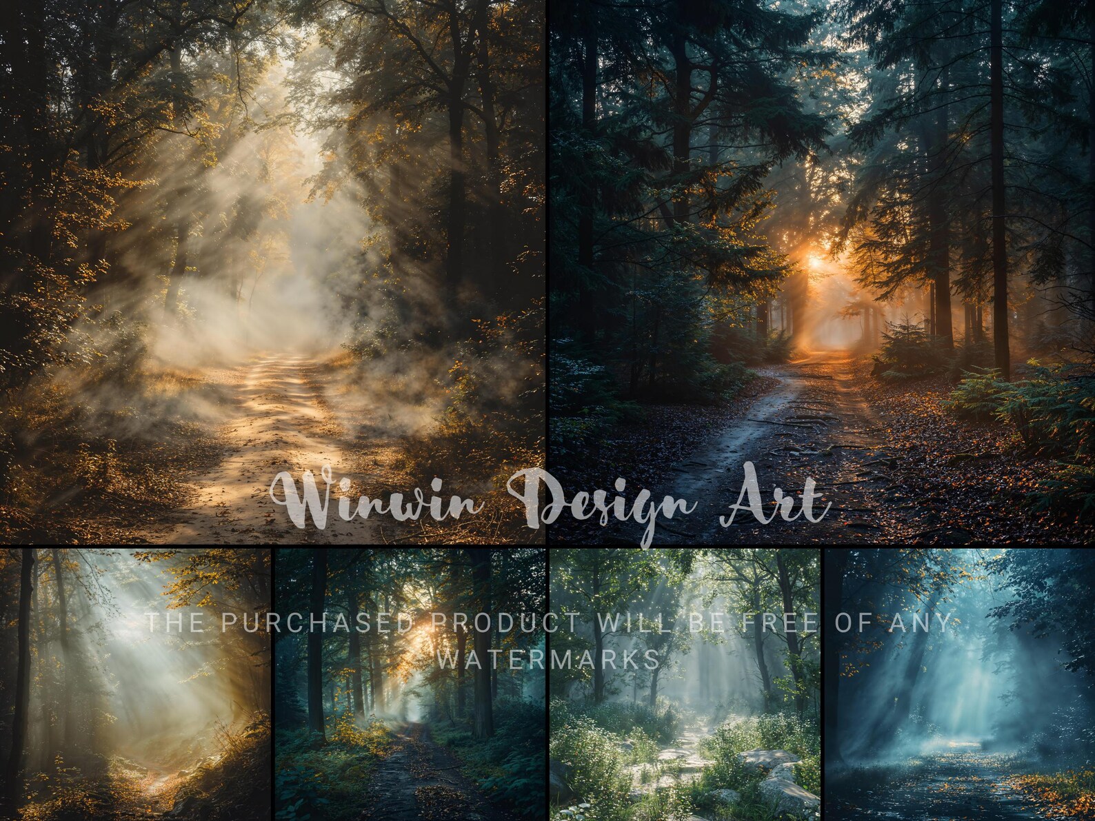 Foggy Forest Digital Backdrop for Maternity Photography - Mystical ...