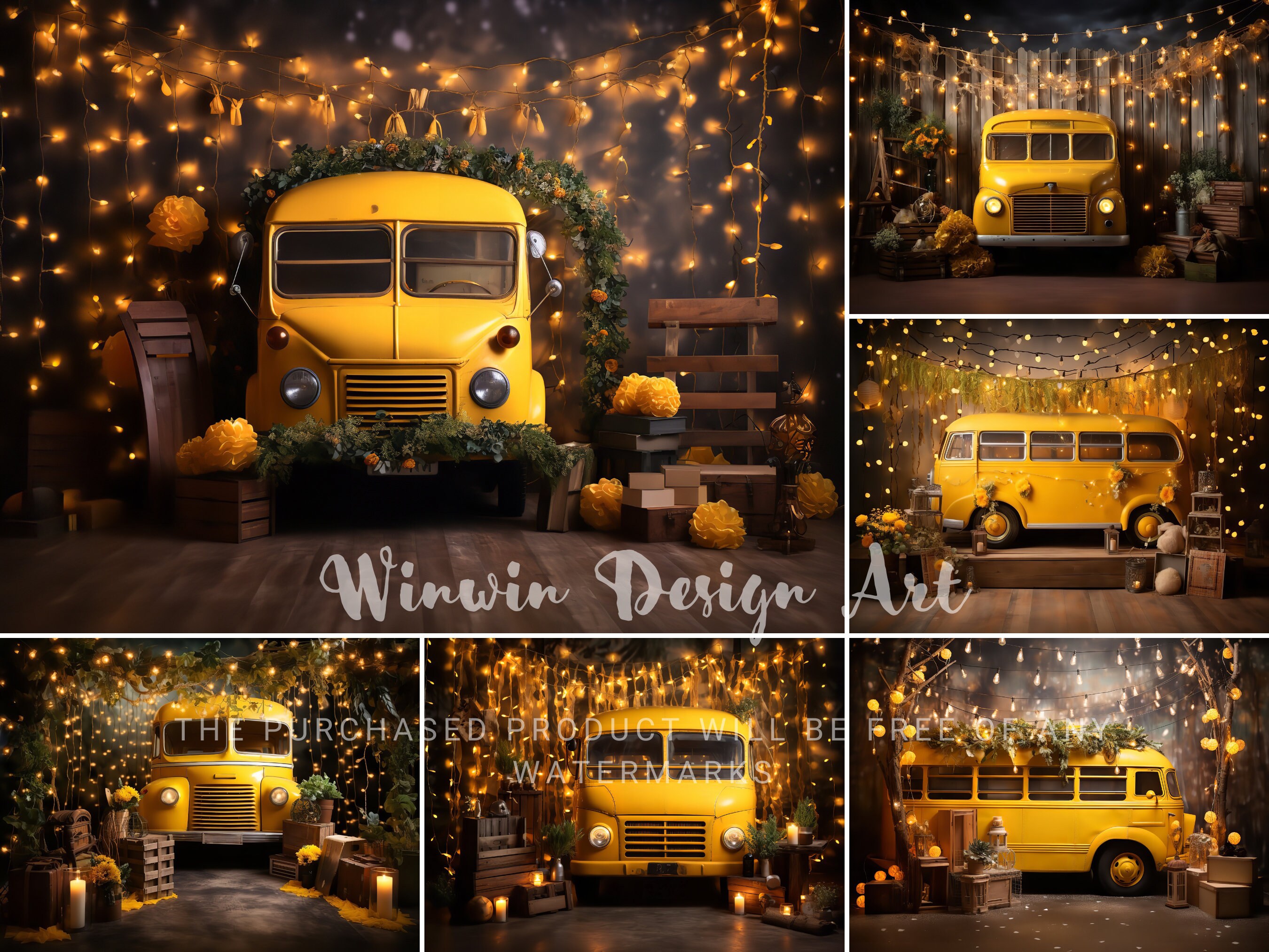Yellow Bus Digital Cake Smash Backdrop Wheels on the Bus Backdrop Baby ...