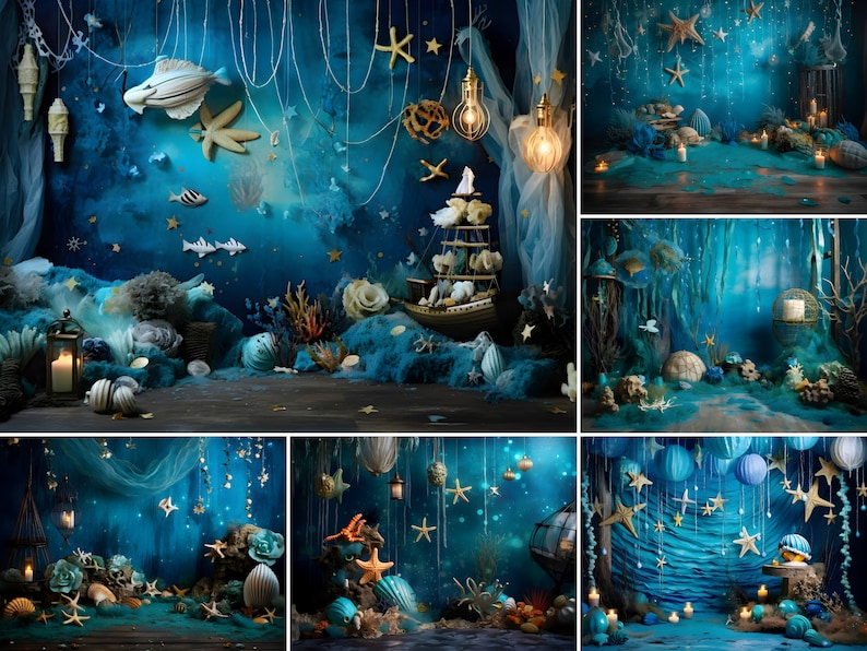 Underwater World Digital Photography Backdrop Mermaid Theme - Etsy