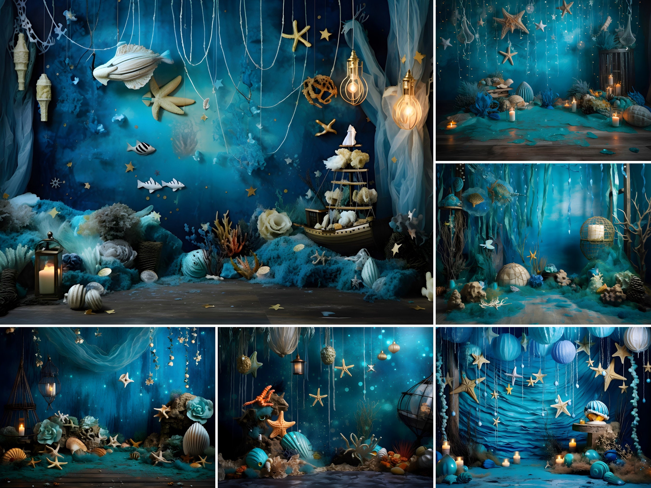 Underwater World Digital Photography Backdrop Mermaid Digital - Etsy