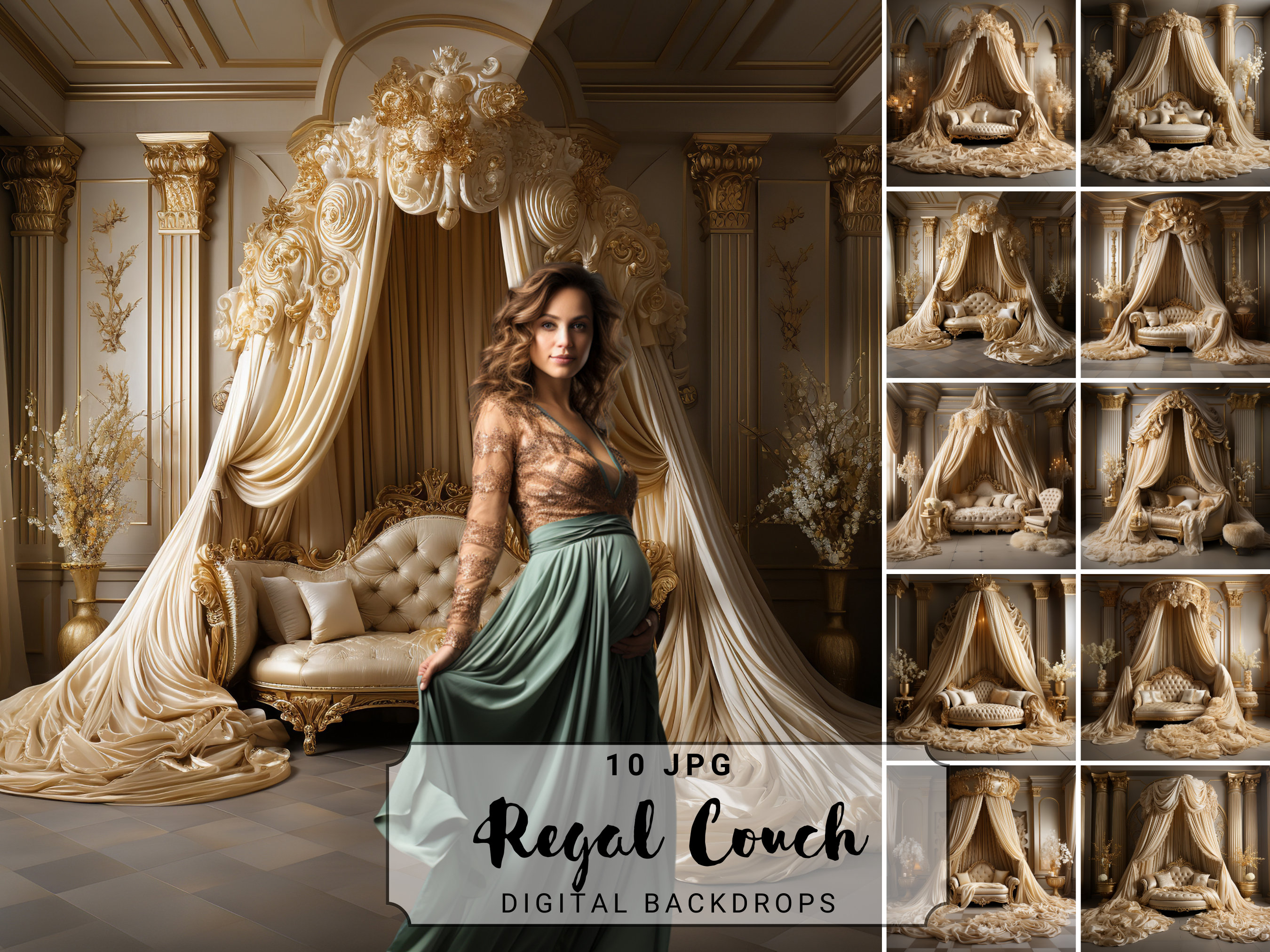 Regal Couch Digital Backdrops Royal Sofa Digital Background - Etsy
