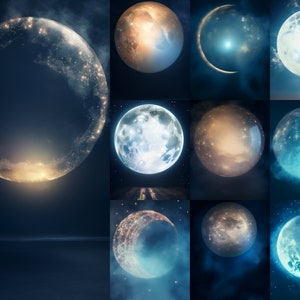 32 Celestial Moon Digital Backdrop Maternity Digital Background Full ...