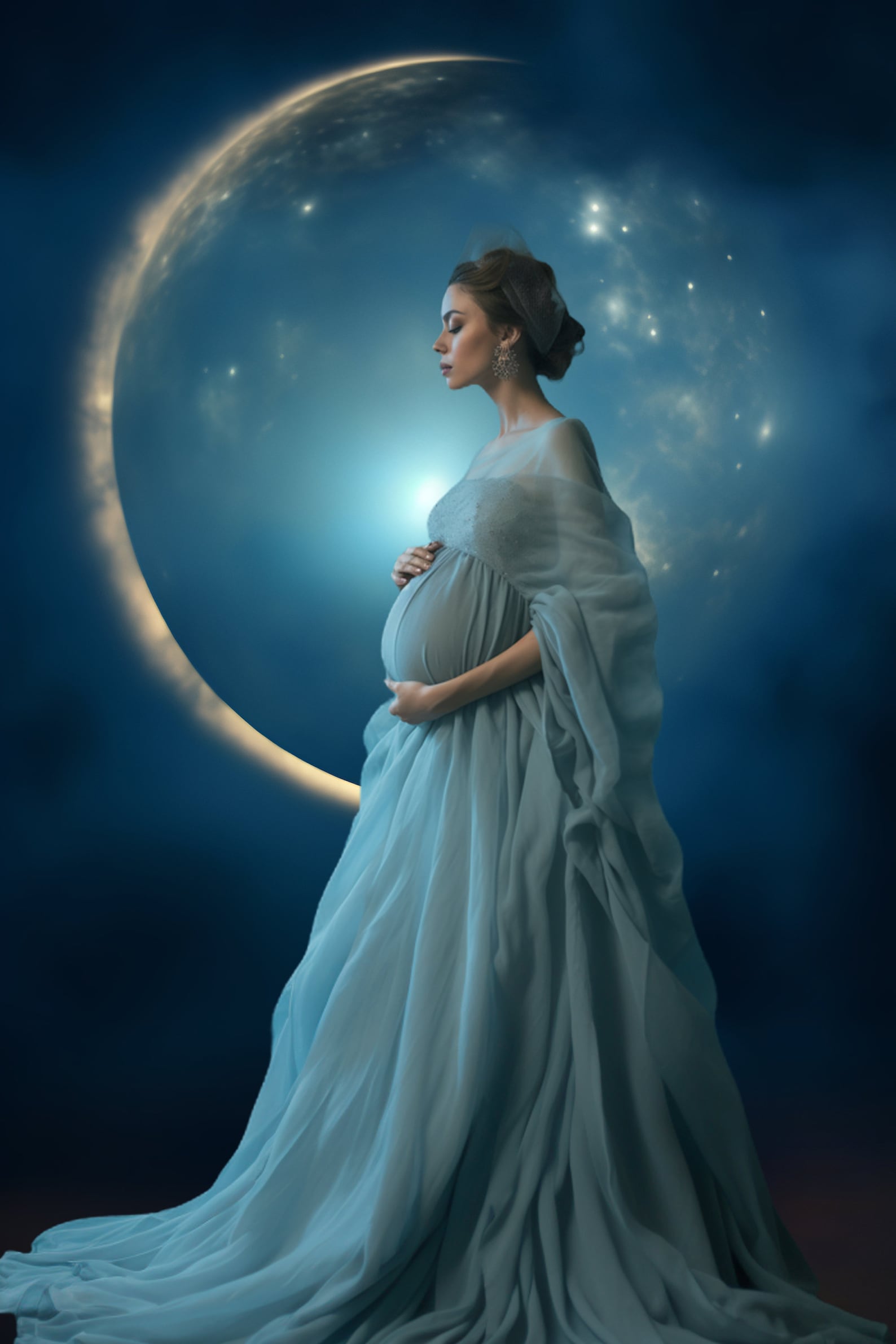 32 Celestial Moon Digital Backdrop Maternity Digital Background Full ...