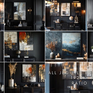 Black Painted Wall Art Zoom Background for Virtual Meetings, Wall ...