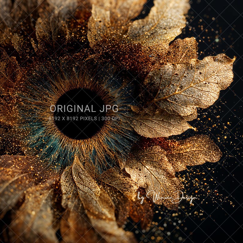 Digital Eye Iris Overlay Backdrop – Autumn Leaves Eye Insert ...