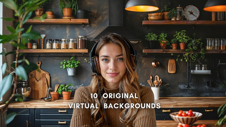 Home Kitchen Zoom Background for Virtual Meetings, Pantry Zoom Backdrop ...