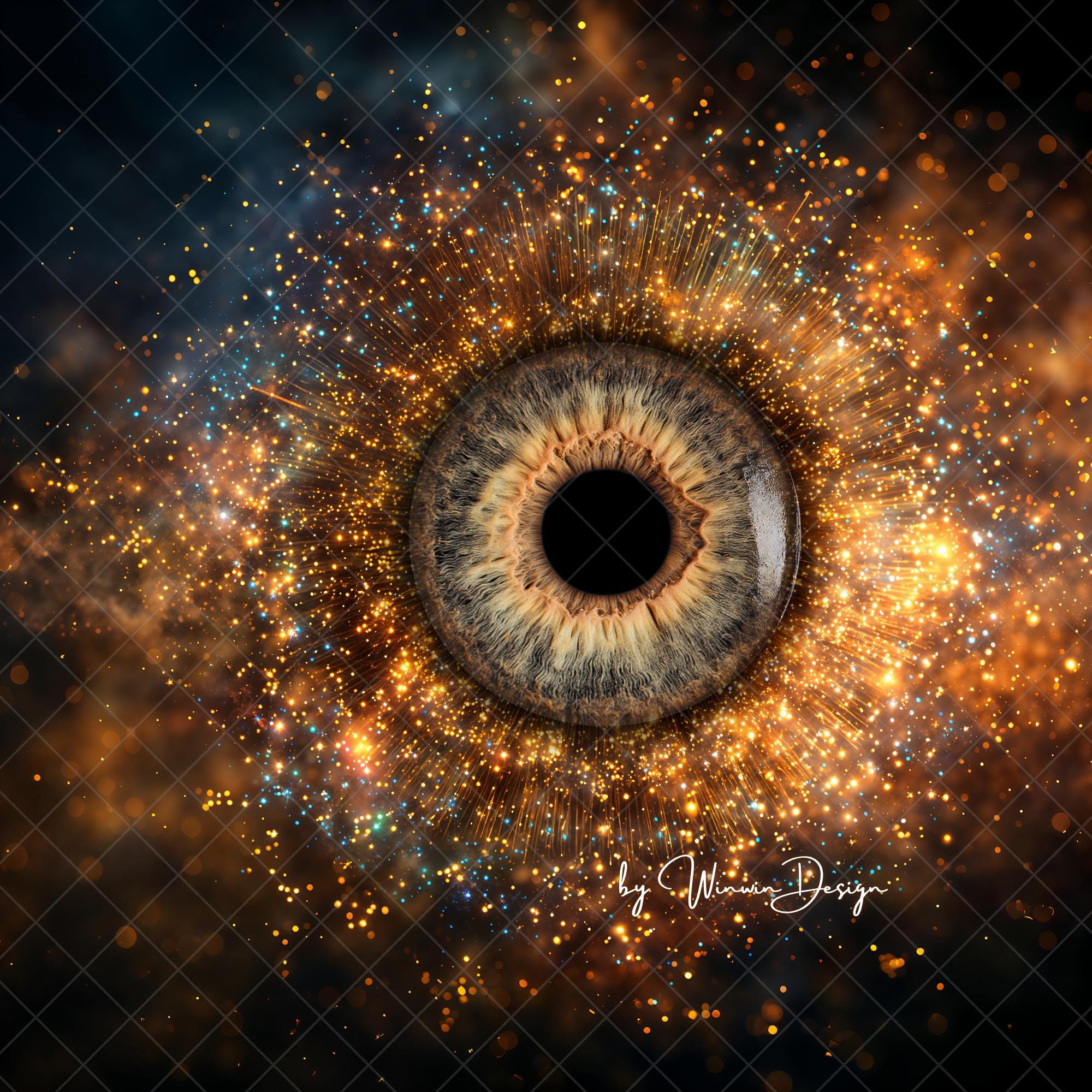 Eye Iris Overlay Frame – Glittering Photoshop Background, Macro Eye ...