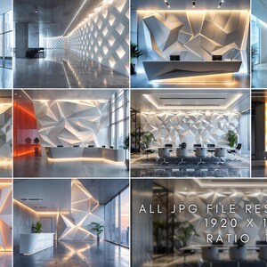3D Panel Wall Virtual Background for Zoom Meeting Geometric Shape ...