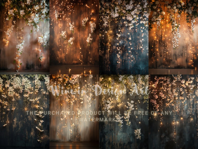 Floral Maternity Digital Backdrop, Fine Art Flower Overlay Background ...
