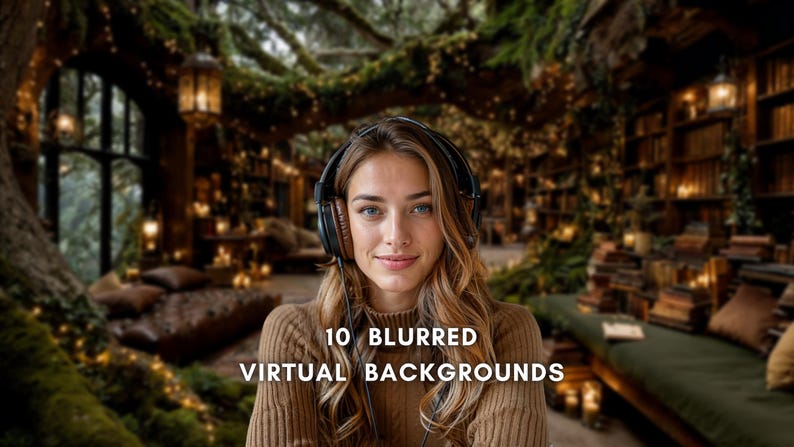 Zoom Background Enchanted Forest Library – Magical Fairy Tale Virtual ...