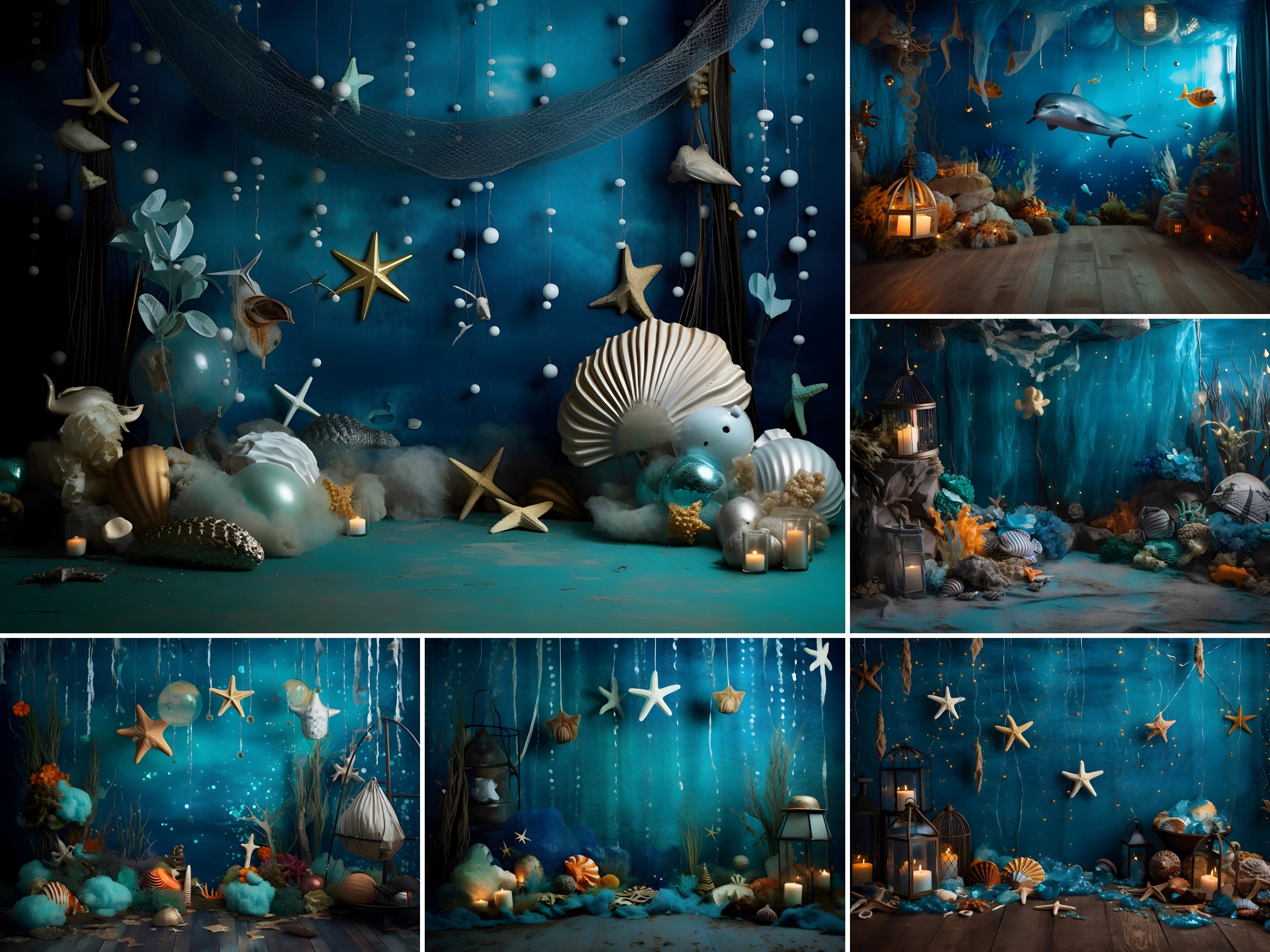 Underwater World Digital Photography Backdrop Mermaid Digital - Etsy