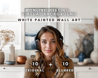 Green Painted Wall Art Zoom Background for Virtual Meetings, Wall ...