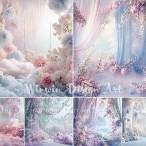 Floral Maternity Digital Backdrop: Dreamland Photoshoot Overlay (JPG ...