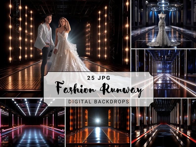 Fashion Runway Digital Backdrop Catwalk Stage Background Fashion ...