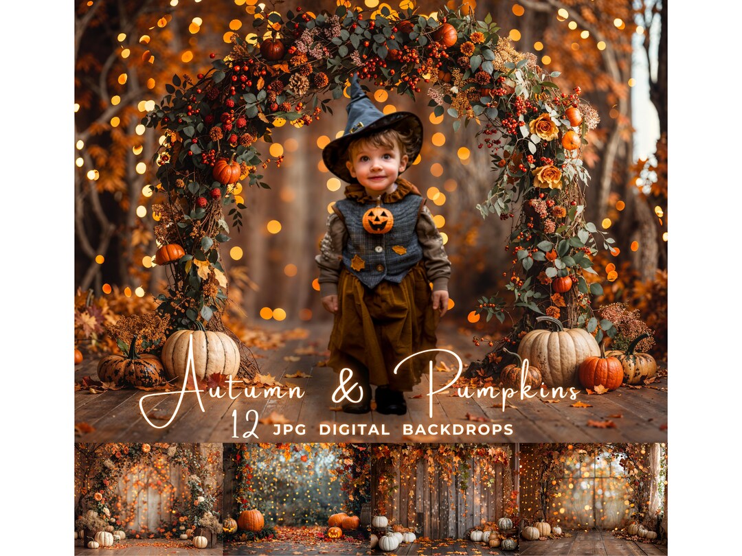 Autumn Falls Digital Photography Backdrops Pumpkins Cake Smash Digital ...