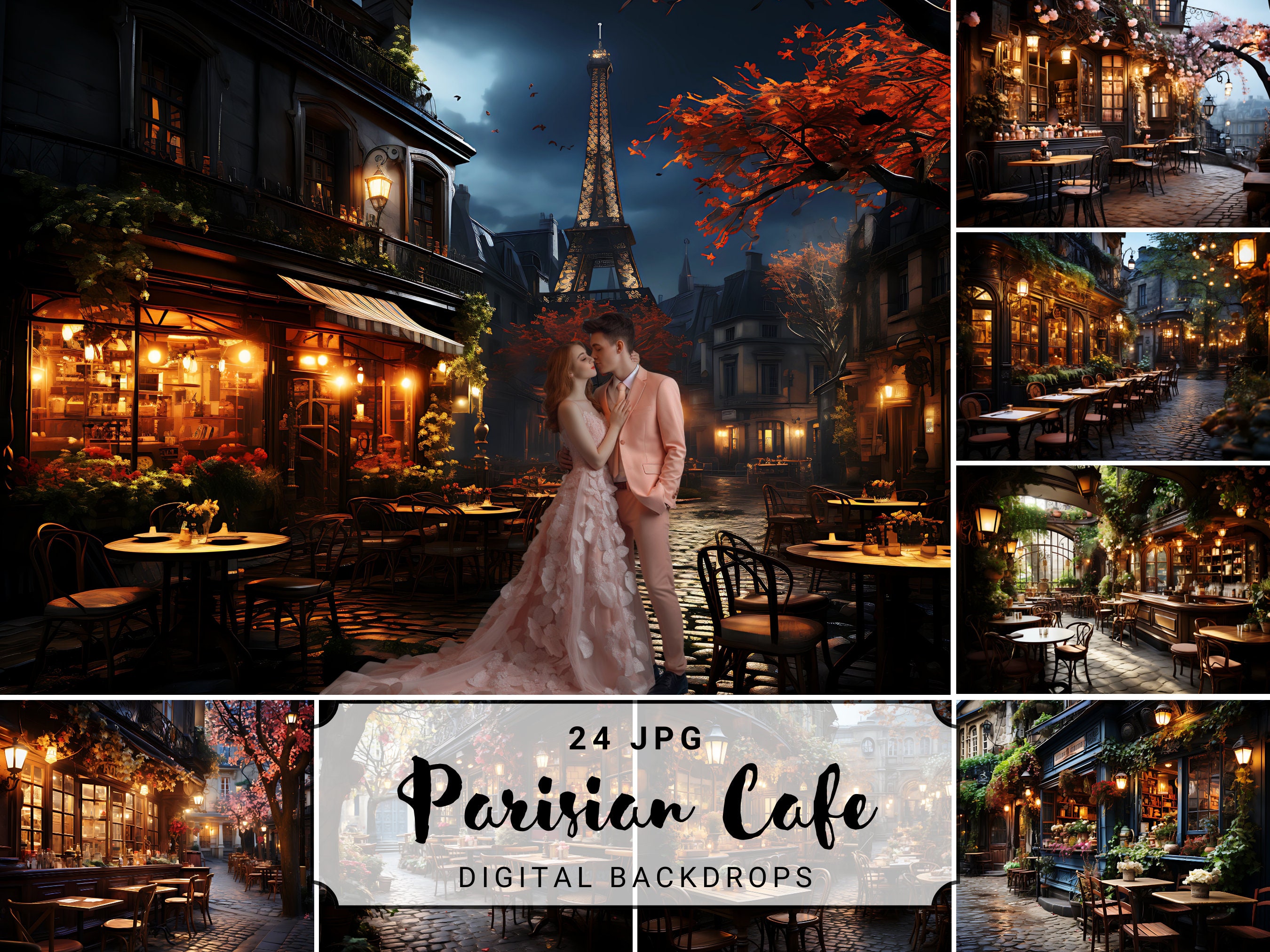 Parisian Cafe Digital Photography Background Paris Photography Backdrop ...