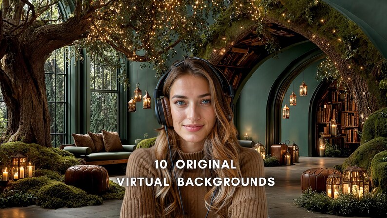 Zoom Background Enchanted Forest Library – Magical Fairy Tale Virtual ...