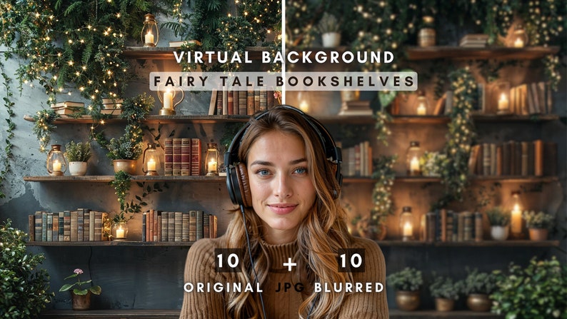 Fairy Tale Bookshelves Zoom Background for Virtual Meetings ...