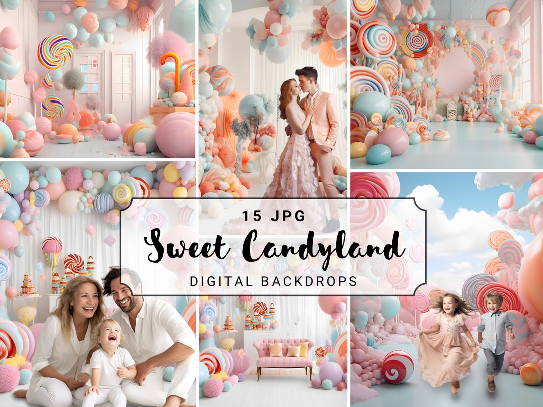 Sweet Candy Land Digital Photography Background Candy Backdrop for Baby ...