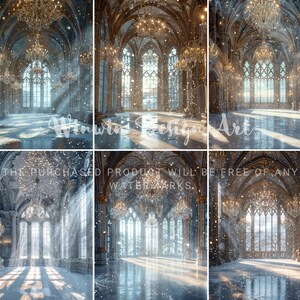 Snowy Hall Digital Backdrop Grand Castle Digital Background Photoshop ...