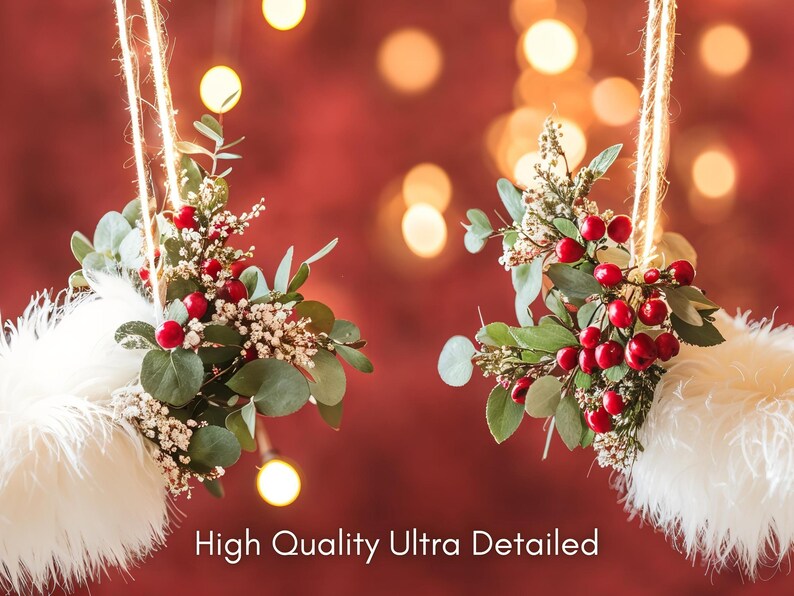Newborn Swing Digital Backdrop – Twins Baby Red Christmas Holiday ...