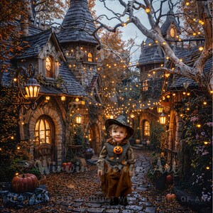 A Witch's Village Digital Background Halloween Digital Backdrops ...