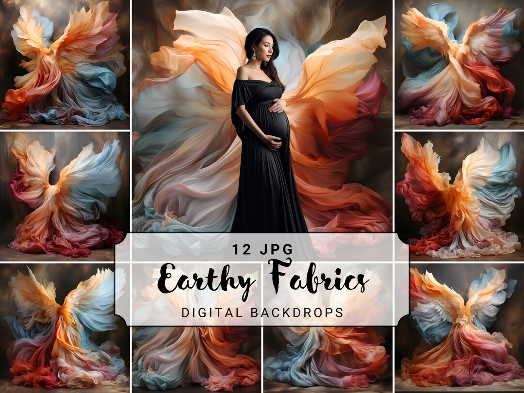 Earthy Fabrics Digital Photography Background – Dreamy Flowing Fabric ...
