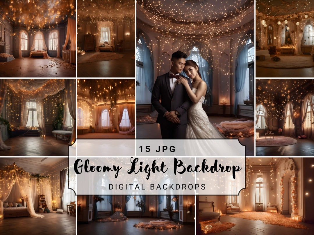 Gloomy Lights Digital Photography Backdrop Maternity Background Wedding ...