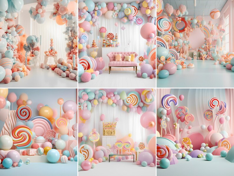 Sweet Candy Land Digital Photography Background Candy Backdrop for Baby ...