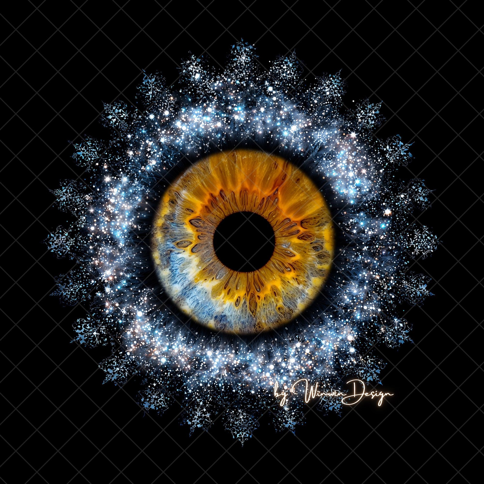 Human Eye Iris Photography Frame – Winter Glittering Eye Iris Backdrop ...