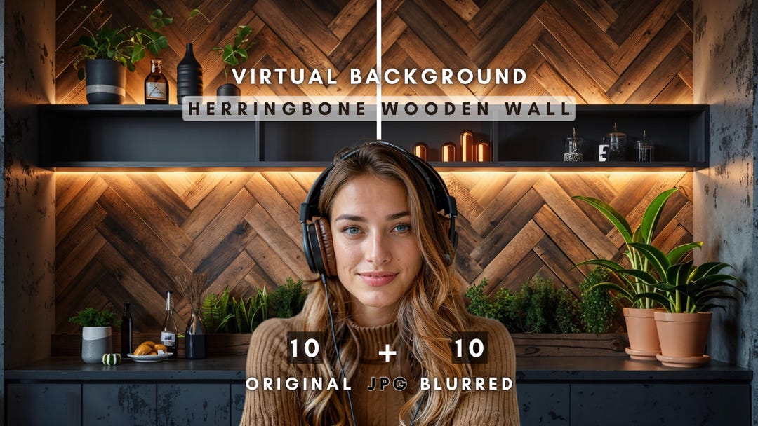 Herringbone Wall Zoom Background for Virtual Meetings, Wooden Wall Home ...