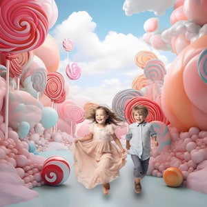 Sweet Candy Land Digital Photography Background Candy Backdrop for Baby ...