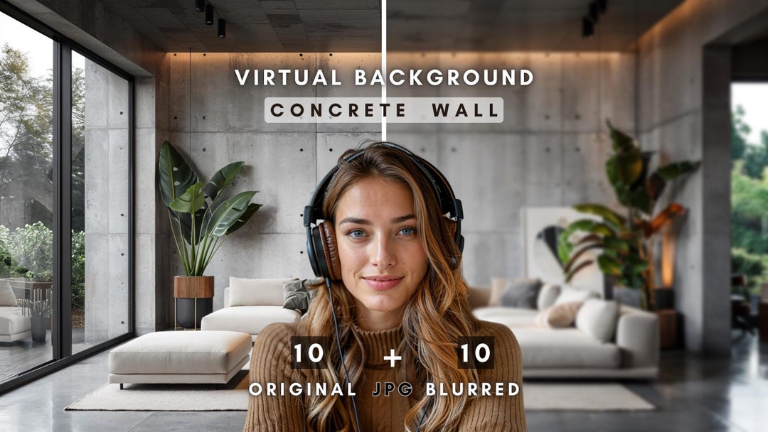 Concrete Wall Virtual Meetings Background, Concrete Home Office Zoom ...