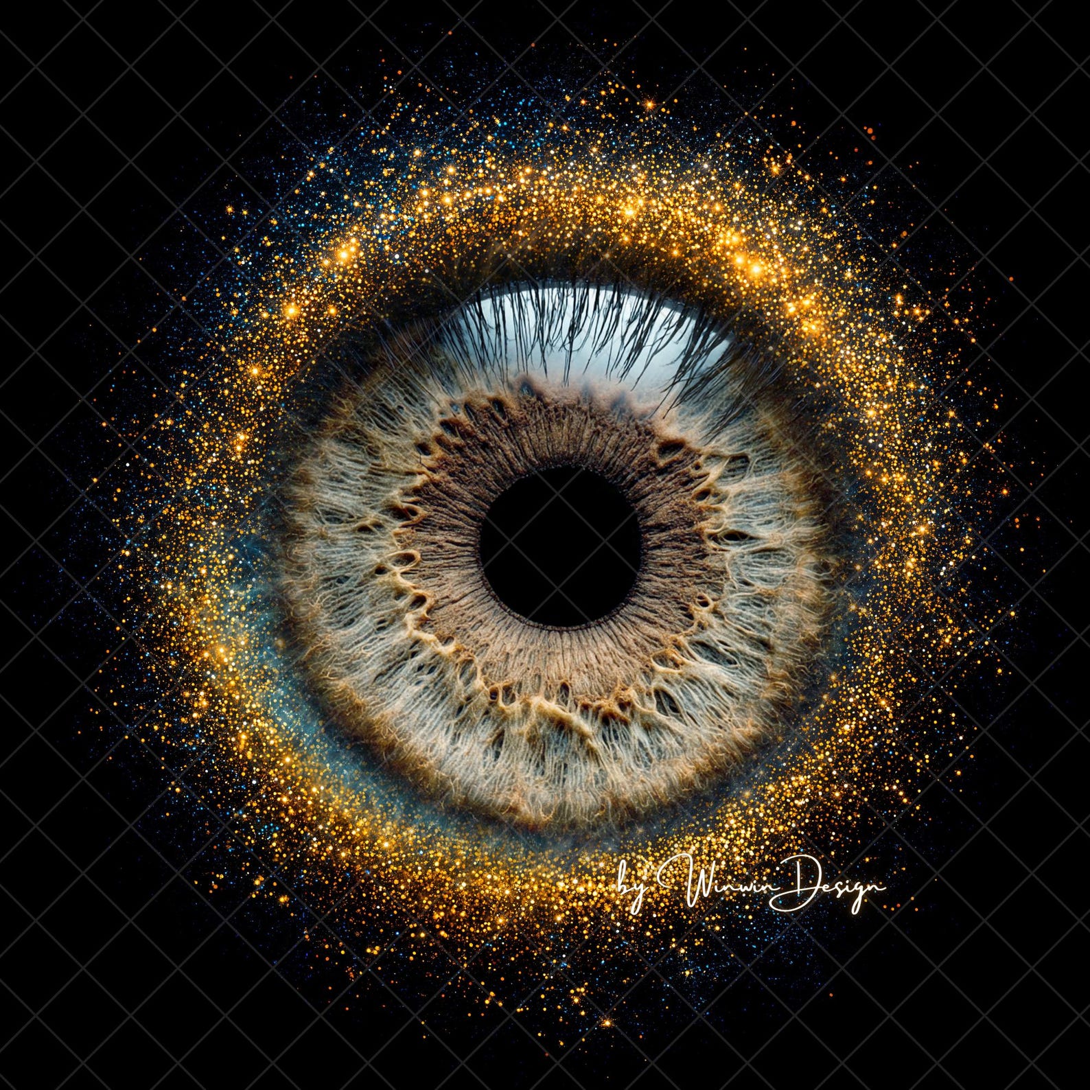 Iris Overlay Digital Backdrop Frame – Golden Transparent Center Easy ...