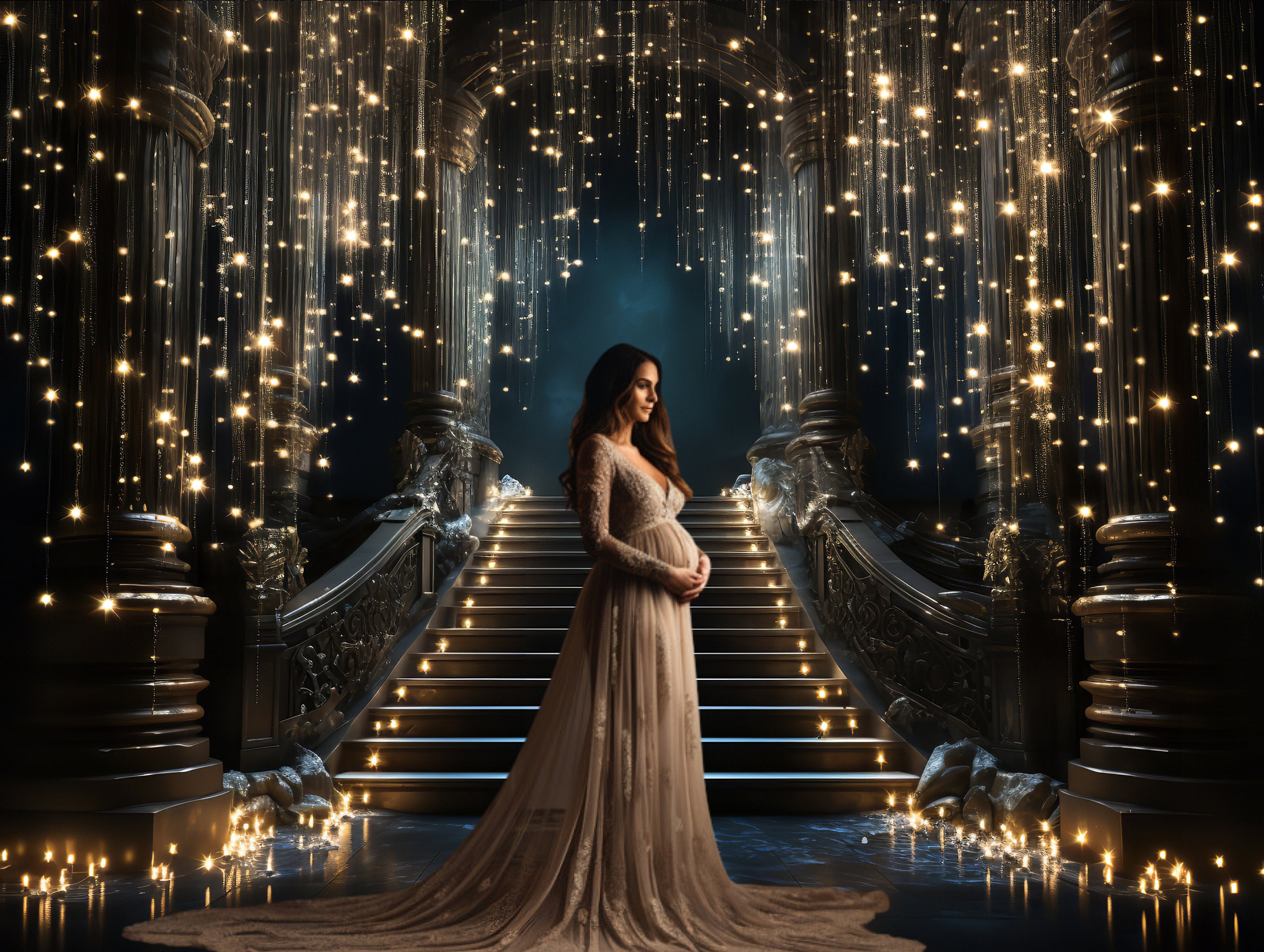 Celestial Staircase Digital Backdrop | Maternity & Wedding Photography ...