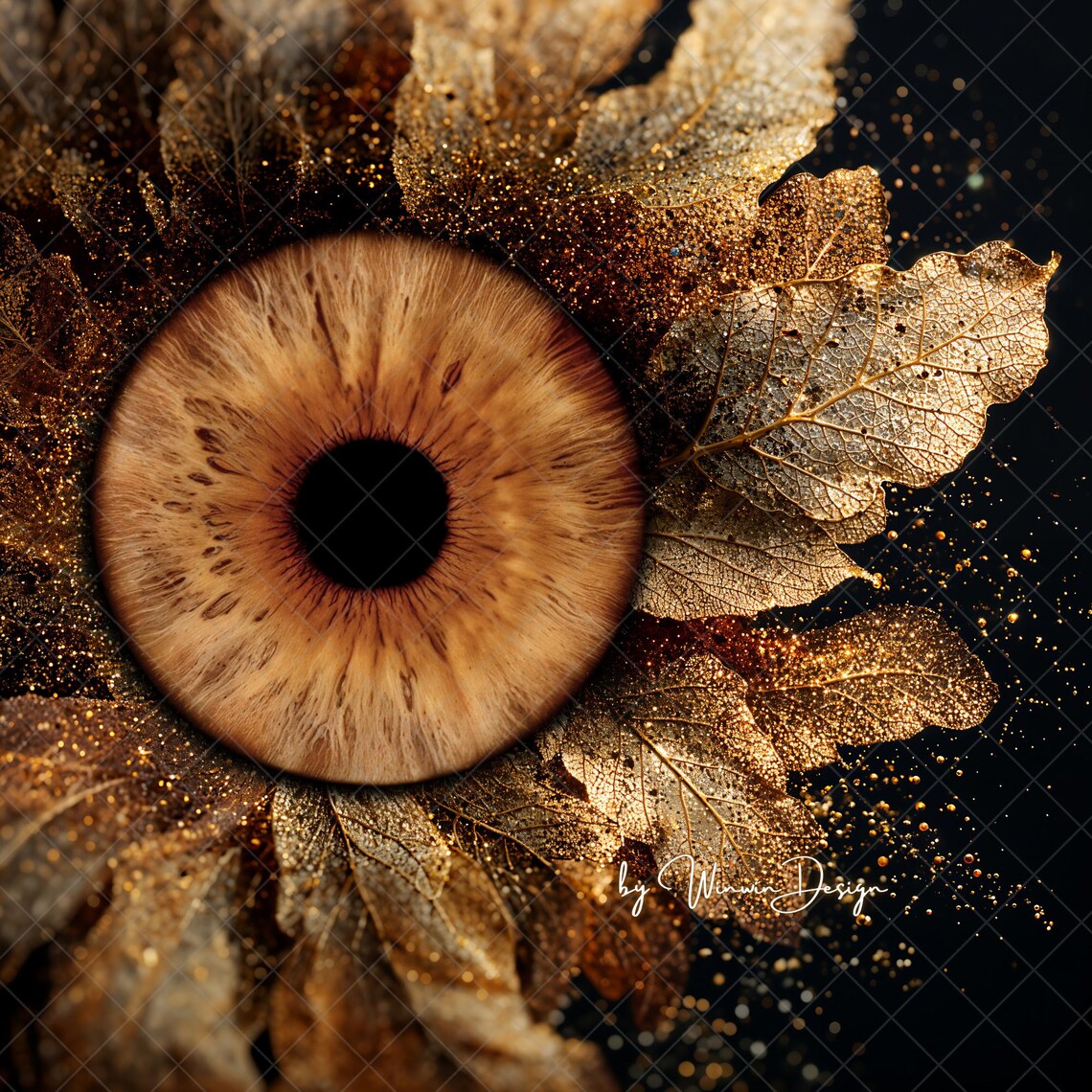 Digital Eye Iris Overlay Backdrop – Autumn Leaves Eye Insert ...