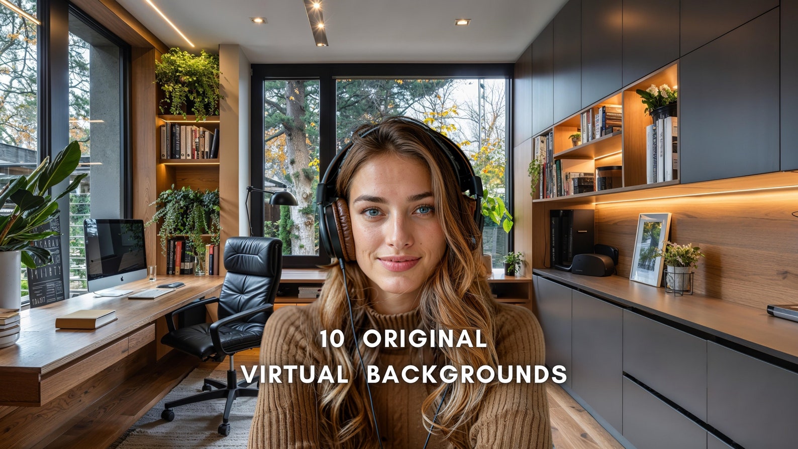 Home Office Zoom Background for Virtual Meetings, Cozy Home Zoom ...