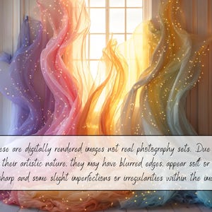 Dreamy Tulle Digital Backdrop Rainbow Fabrics Background Maternity ...