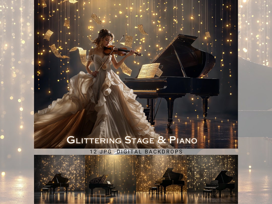 Stage Piano Digital Photography Backdrop Piano Backdrop Musician ...