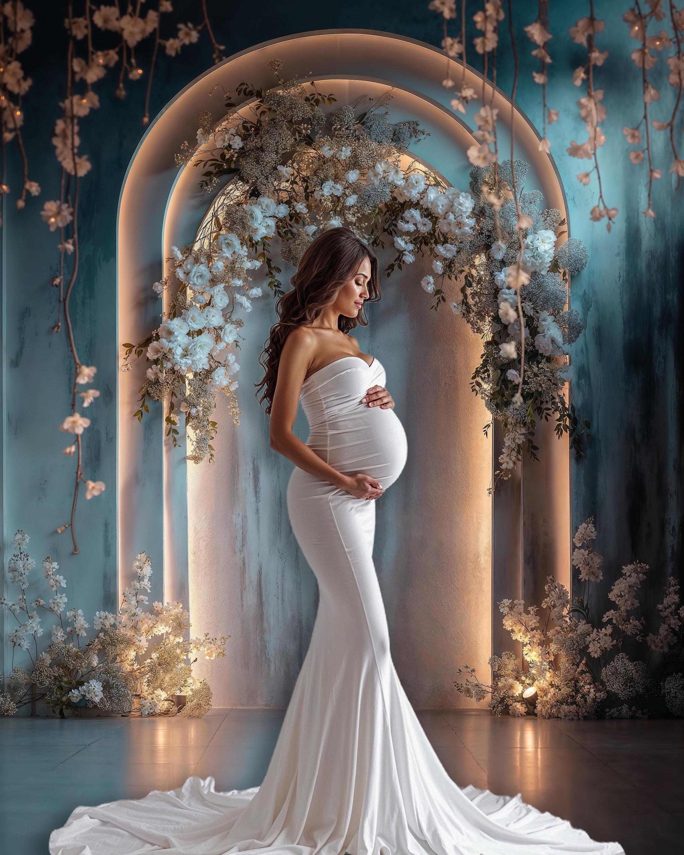 Floral Arch Digital Background Maternity Backdrop Overlay Fine Art ...